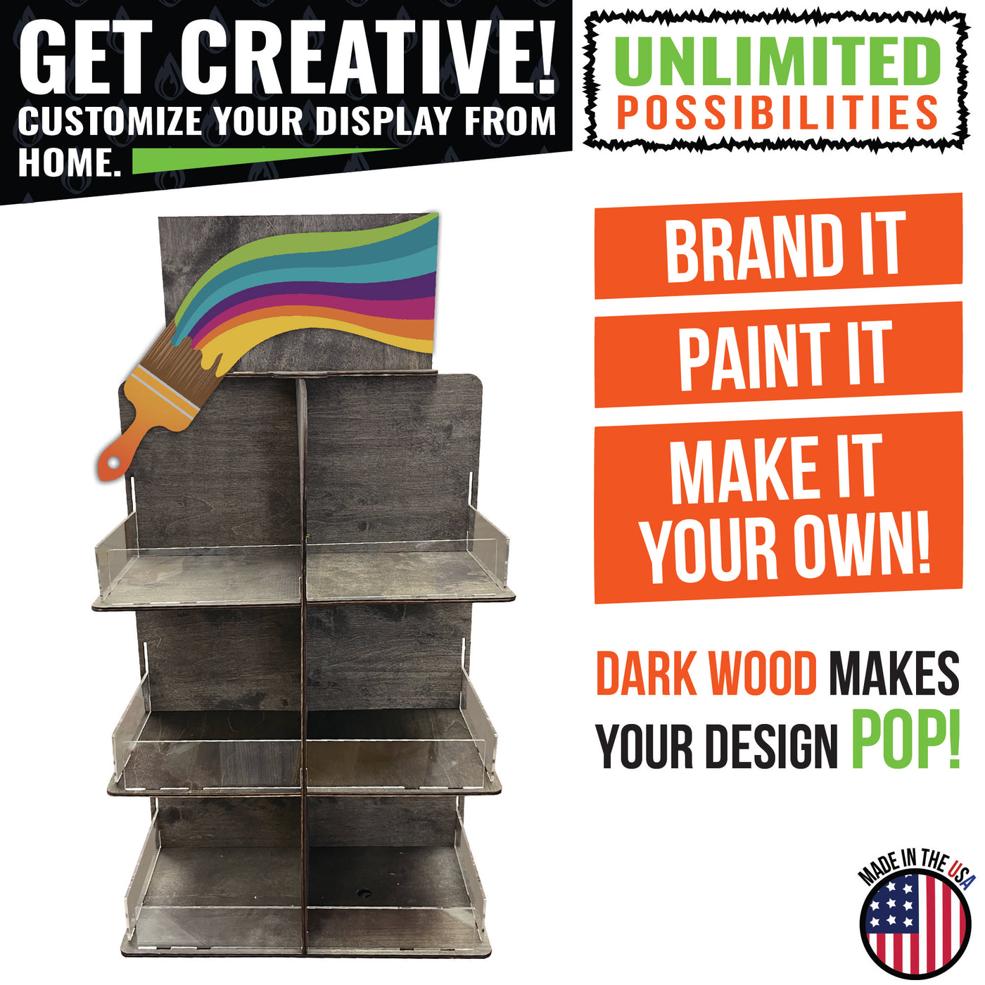 4-Sided Multi Bin Rotating Display Stand - Great for Snacks, Candy Pro ...