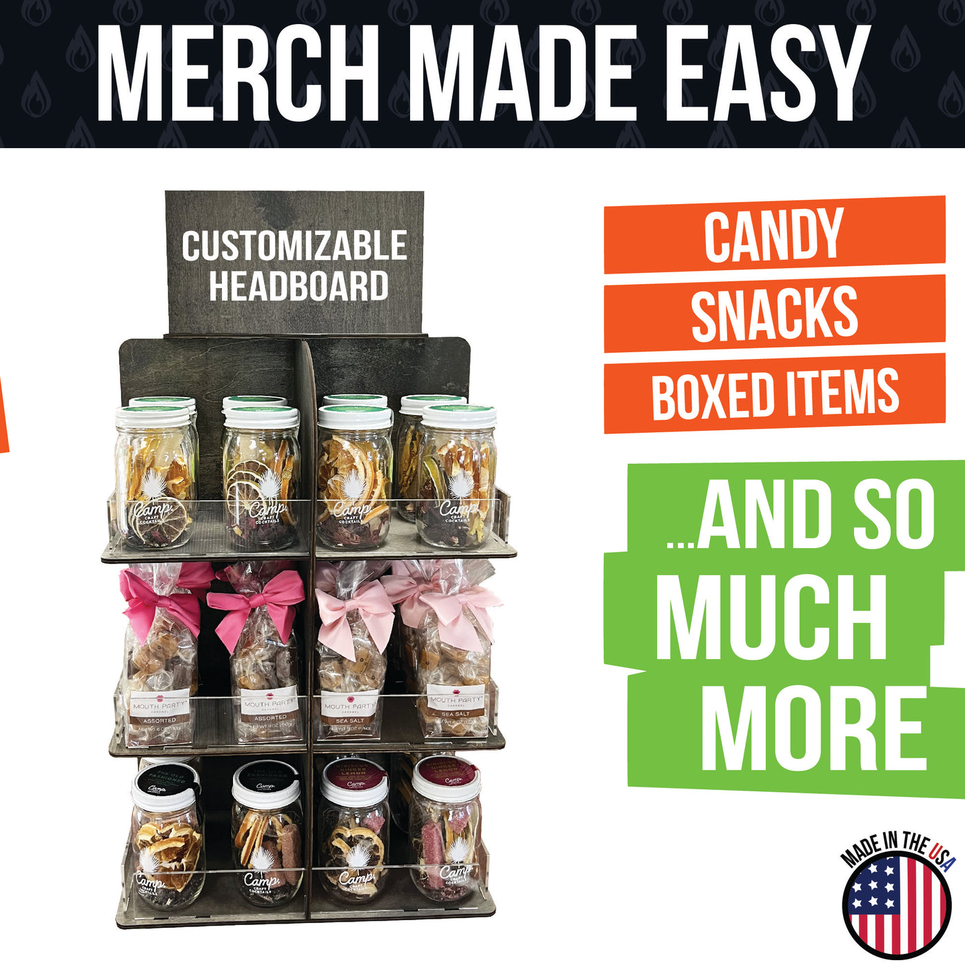 4-Sided Multi Bin Rotating Display Stand - Great for Snacks, Candy Pro ...