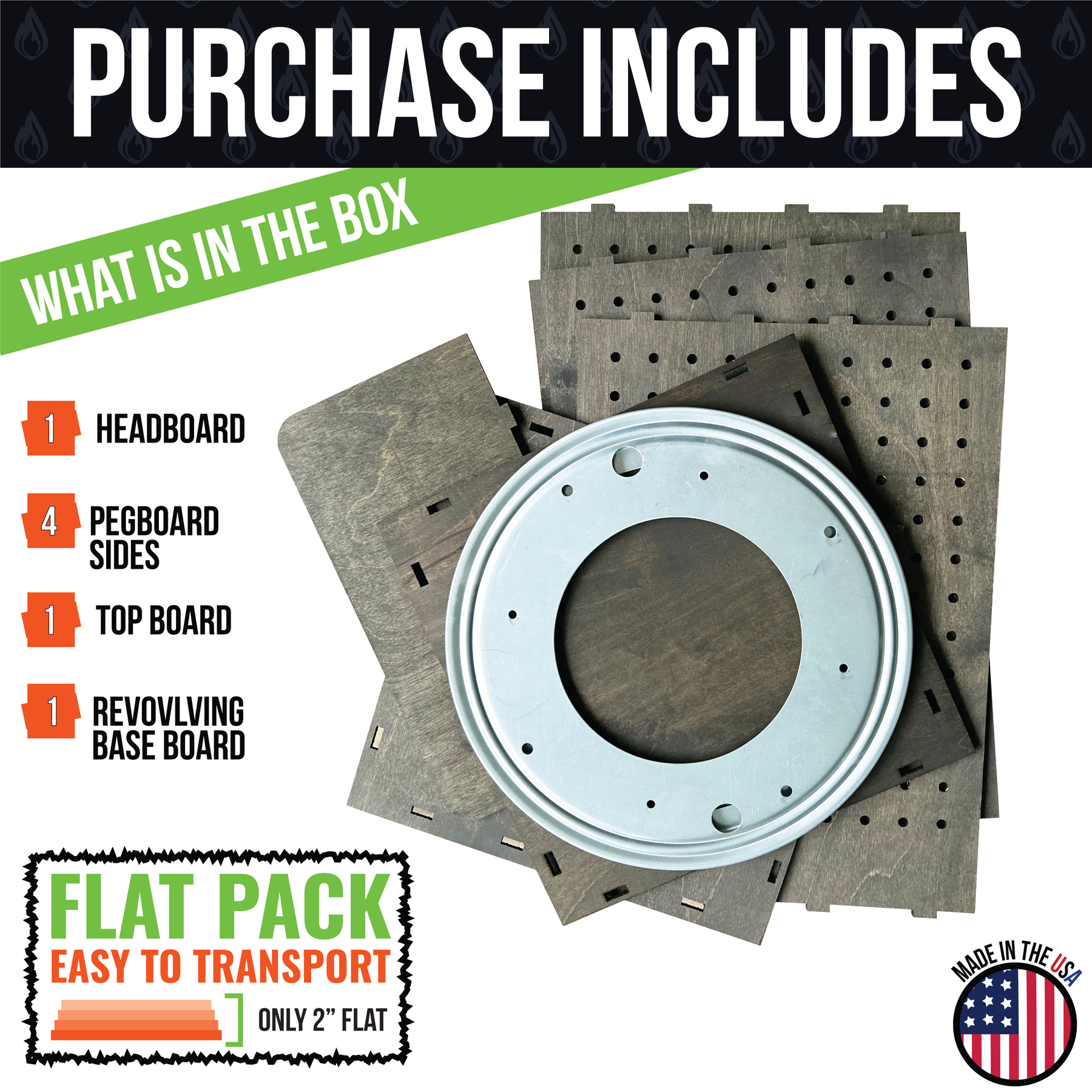 4 Sided Rotating Pegboard Display - Great for Peg Board Hooks or Bins ...